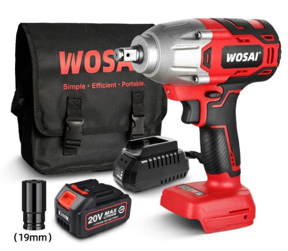 Гайковерт аккумуляторный с чехлом WOSAI WS-L5 600 Н*м, 20V, 4.0AH 1 ...
