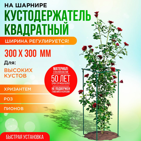 Кустодержатель, опора для растений цветов 30х30 см, высота 80 см ...