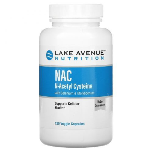 NAC 600мг, ацетилцистеин с молибденом и селеном, Lake Avenue Nutrition ...