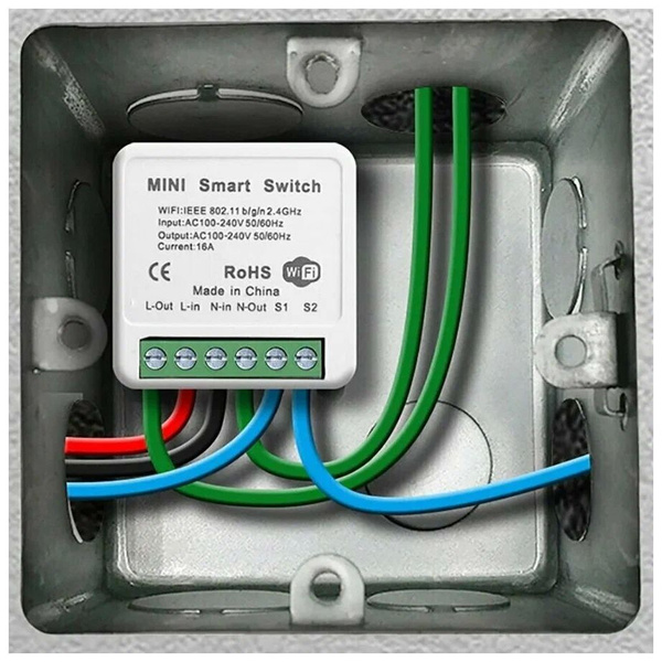 Мини переключатель Wifi реле Tuya Wifi Mini Smart Switch 16a работает с Яндекс Алисой купить с