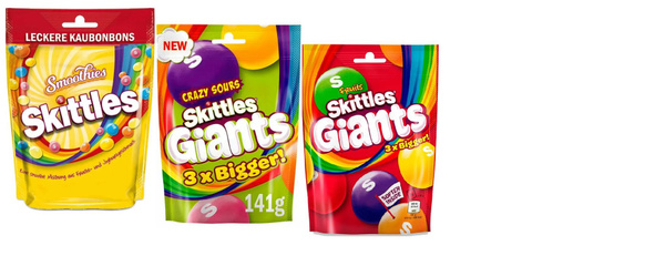 Набор жевательных конфет "Skittles" Gigants Fruits, Crazy sours ...