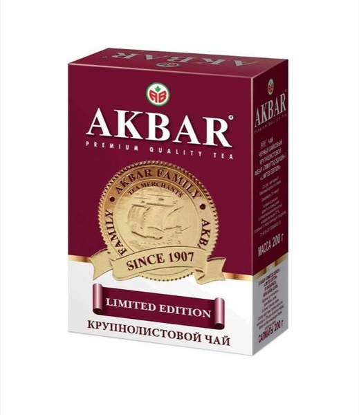 Akbar Чай Limited Edition, с медалью, крупнолистовой, 200 г - купить с ...
