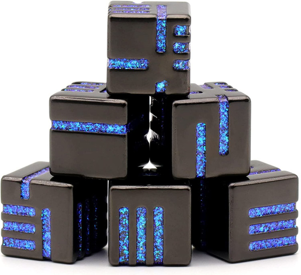 Набор металлических кубиков DND, ролевая игра D&D Dice (D6 Flash Blue ...