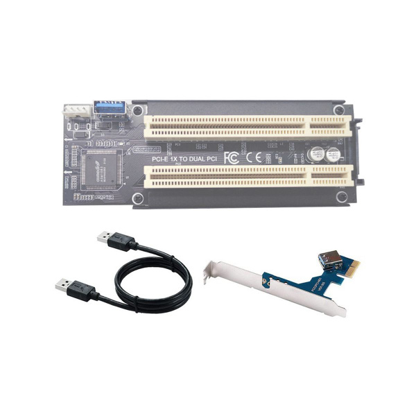 (O055)Pci-E to Dual Pci Pci-Express X1 Pcie to 2 Pci Adapter Riser Card ...