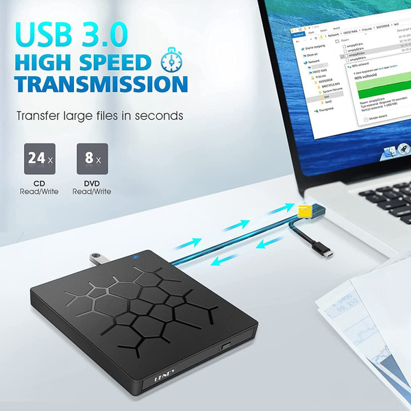 УДОБНЫЙ внешний DVD-привод, устройство записи компакт-дисков USB 3.0 ...