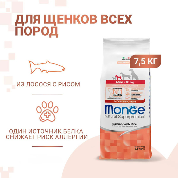 Сухой супер-премиум корм Monge Dog Speciality Line Monoprotein для ...