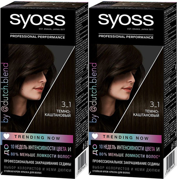 Краска для волос Syoss Permanent Coloration тон 3-1 темно-каштановый ...
