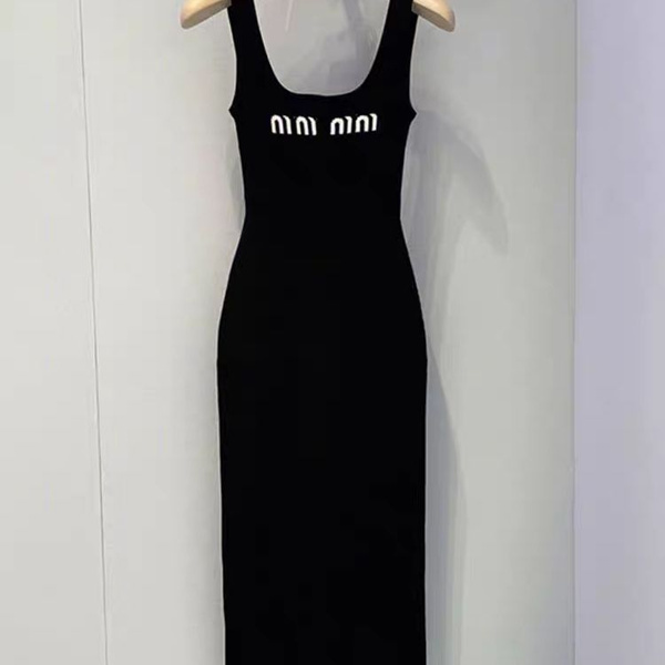 Вязаное платье на бретелях Miu Miu, Женский, Лето, размер 44, материал Хлопок — купить в ...