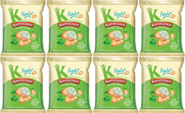 Сухарики кукурузно-пшеничные Кириешки Light Хрустящие сметана с зеленью ...