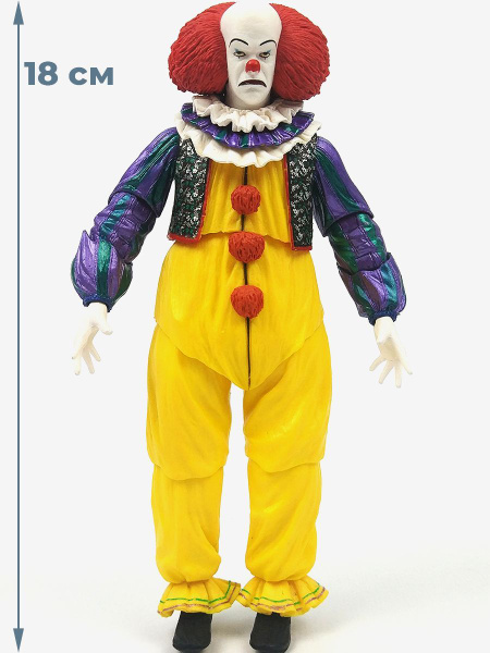 Фигурка клоун Пеннивайз Оно 1990 Pennywise IT (аксессуары, 18 см ...