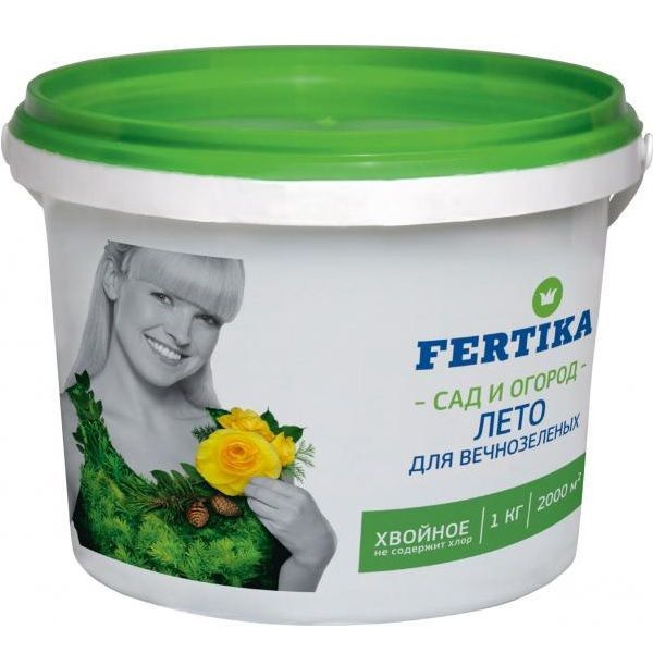 Удобрение Фертика хвойное для вечнозеленых весна-лето (Fertika) 1 кг ...