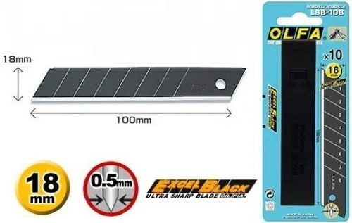 Лезвия OLFA LBB-10B 18мм, 5 упаковок, 50 шт лезвий - купить с доставкой по выгодным ценам в ...