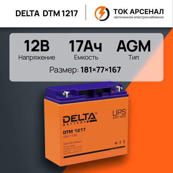 Батарея для ИБП Delta Battery DTM 1217 купить по выгодной цене в ...