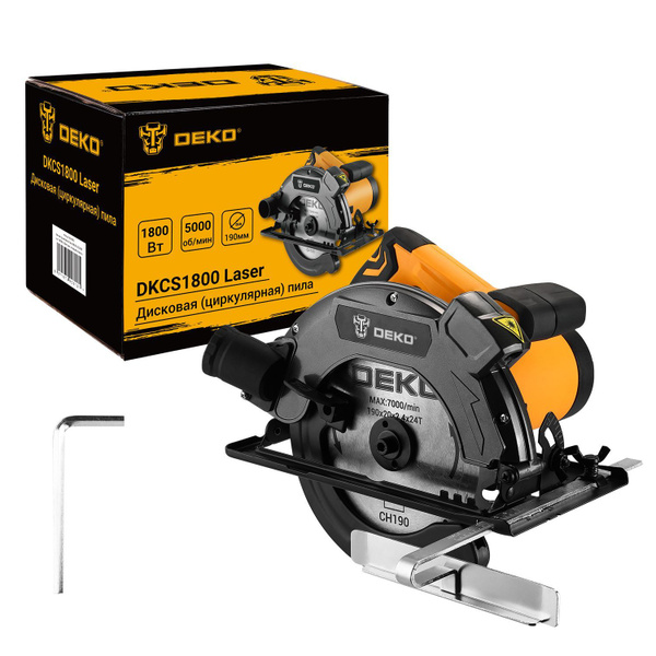 Дисковая (циркулярная) пила DEKO DKCS1800 Laser 1800Вт, 190мм диск ...