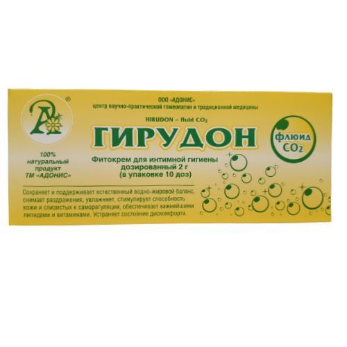 Фитокрем-свечи для интимной гигиены Гирудон Флюид СО 2 Адонис (Hirudon ...
