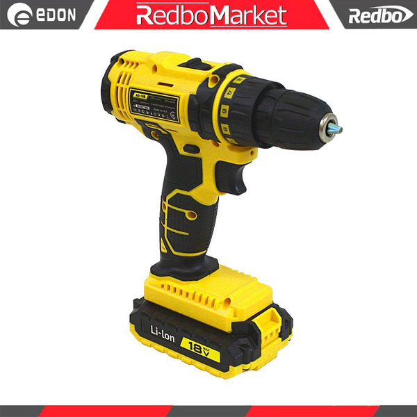Дрель-шуруповерт Edon AD-18E + набор, От аккумулятора - купить по низкой цене в интернет ...