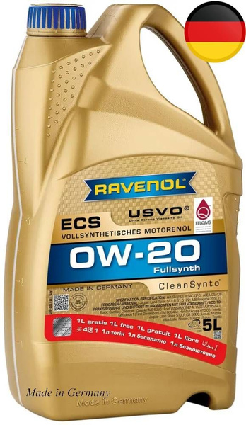 Масло моторное RAVENOL 0W-20 Синтетическое - купить в интернет-магазине OZON (976176371)