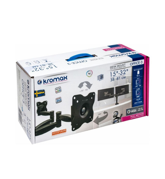 Кронштейн для монитора Kromax OFFICE-2 15"-32" до 10 кг - купить с ...
