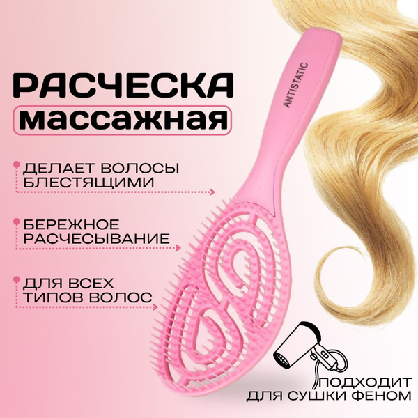 Профессиональная массажная расческа для ухода, распутывания и ...