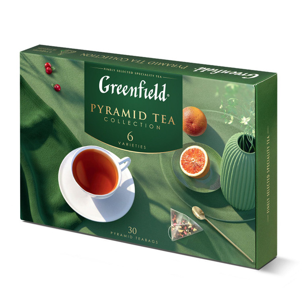Чай GREENFIELD "Pyramid Tea Collection" 6 вкусов, НАБОР 30 пирамидок ...