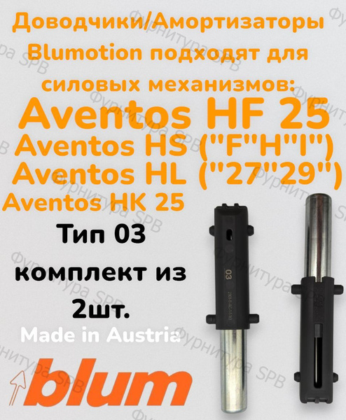 Доводчик Blumotion для Aventos 03 комплект (2шт.) Амортизатор для ...