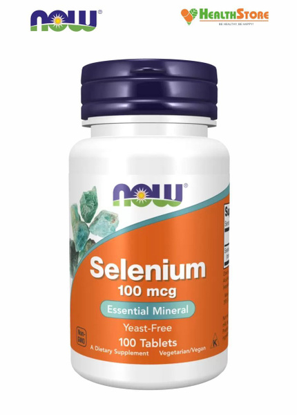 NOW Selenium 100мкг 100 таблеток биологически активная добавка к пище ...