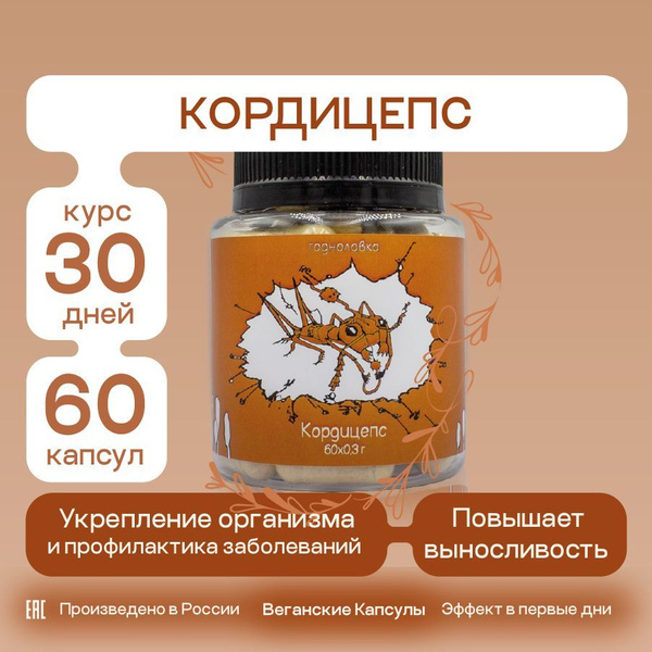 Кордицепс милитарис (в веган капсулах) гриб / для силы и выносливости ...