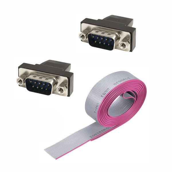 Комплект: шлейф AWM 2651 с двумя разъемами с корпусами под пайку 9 PIN ...