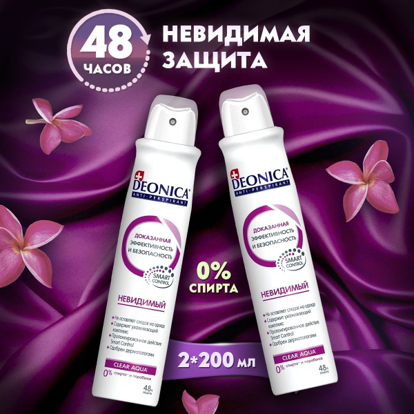 Дезодорант женский Деоника спрей, антиперспирант Невидимый 200 мл, 2 шт ...