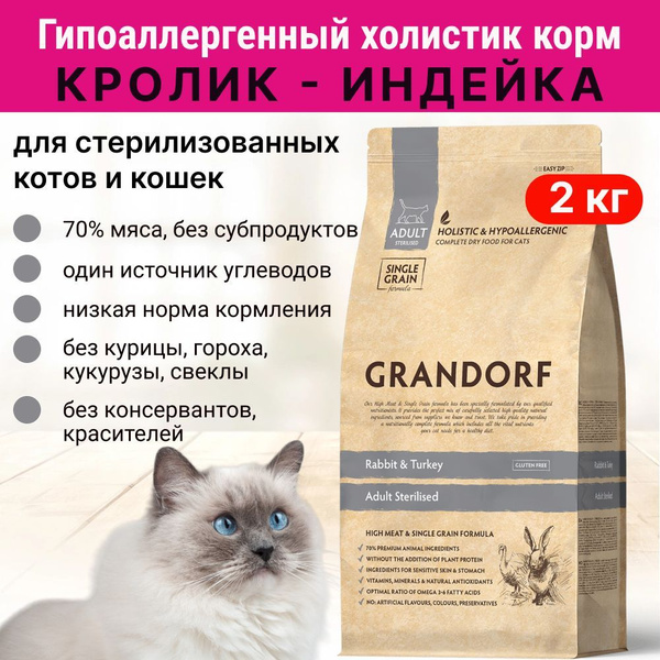Сухой корм для стерилизованных котов и кошек Grandorf Sterilised ...