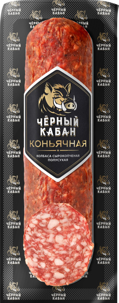 Характеристики Колбаса сырокопченая Коньячная Черный Кабан, 210 г ...