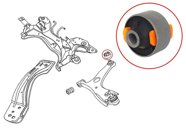 Сайлентблок переднего нижнего рычага задний CHERY TIGGO/VORTEX TINGO 06 ...