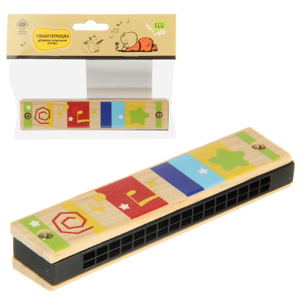 Деревянный музыкальный инструмент игрушка "Губная гармошка", Фабрика ...