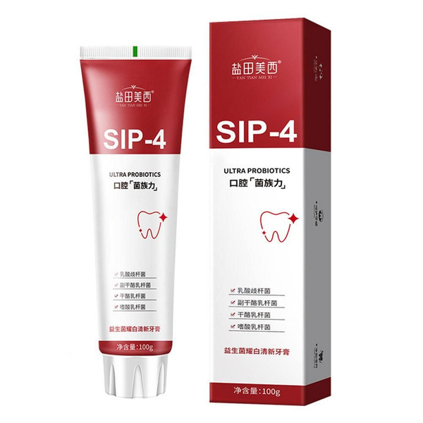 2 шт. Sip-4 отбеливающая зубная паста с пробиотиком, осветляющая и ...