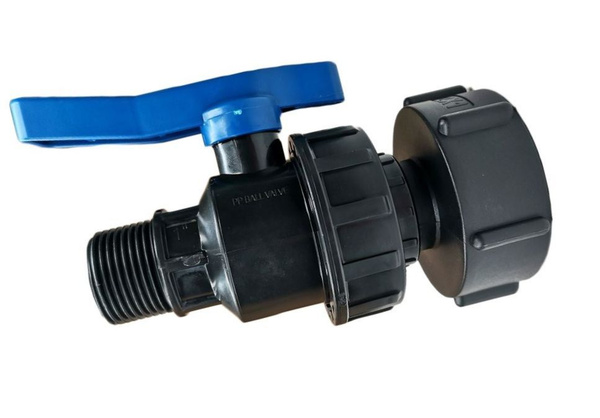 Переходник на Еврокуб с краном ПНД PN16 RTP 3/4", шаровой кран ПНД ...