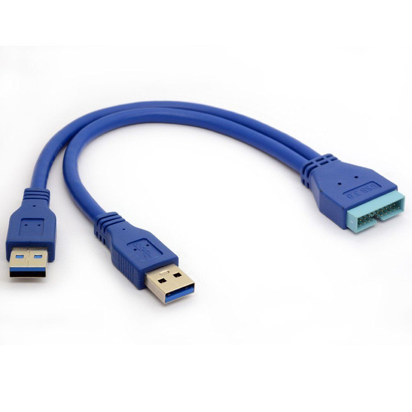 Кабель USB 3.0 20pin на 2 штекера купить c доставкой на OZON по низкой ...
