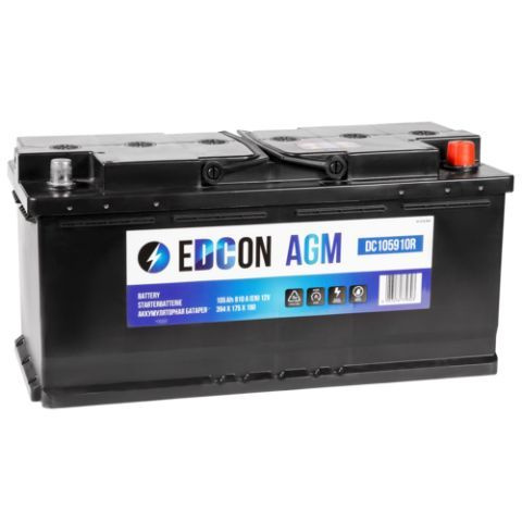 Аккумулятор автомобильный 12v 105 Ah EDCON AGM 105 Ah 910 A обратная ...