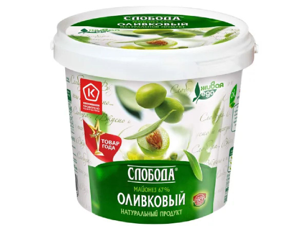 Майонез оливковый Слобода 67%, 900 мл - купить с доставкой по выгодным ...