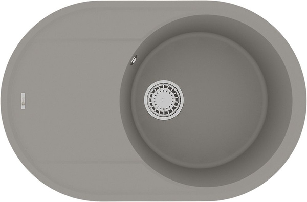 Мойка кухонная Lemark Lacha 760 9910057 76x50, с крылом, серая, овальная, матовая - купить с ...