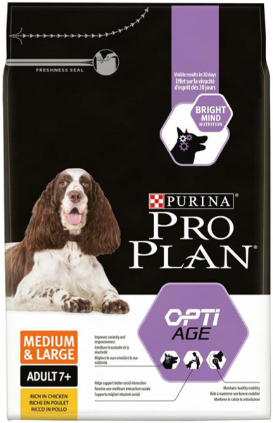 Сухой корм PRO PLAN ADULT 7+ OPTIAGE MEDIUM & LARGE для пожилых собак ...