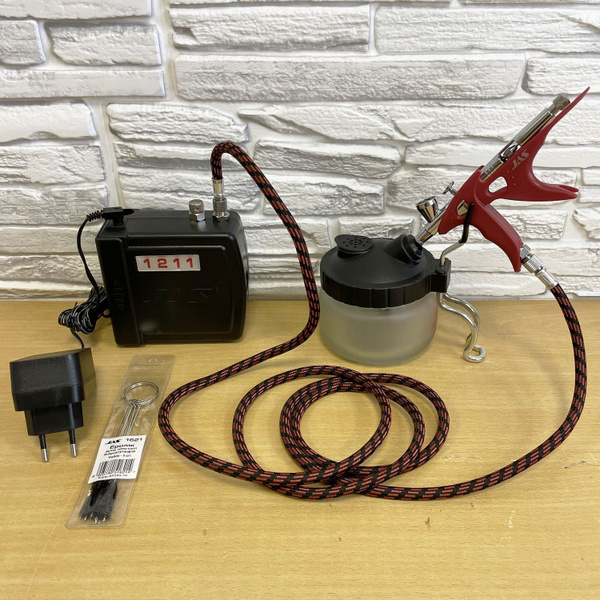 Набор для аэрографии на ногтях Jas 1902F с компрессором и держателем (полный комплект для начала ...