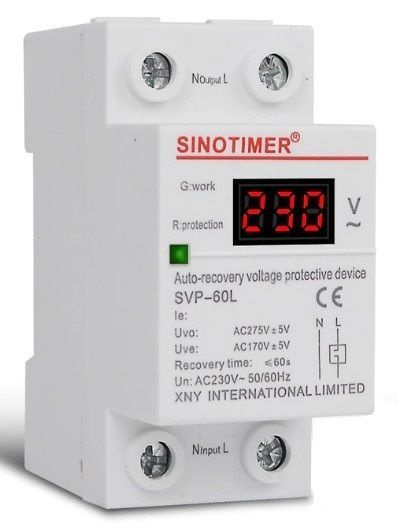 Реле контроля напряжения Sinotimer SVP-60L 63A - купить по выгодной ...