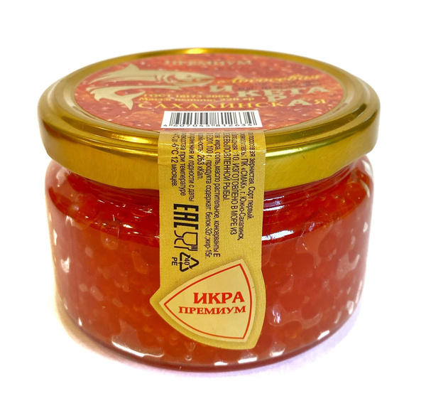 Икра красная Кета ПРЕМИУМ 220г* 1 банка Сахалинская зернистая лососевая ...