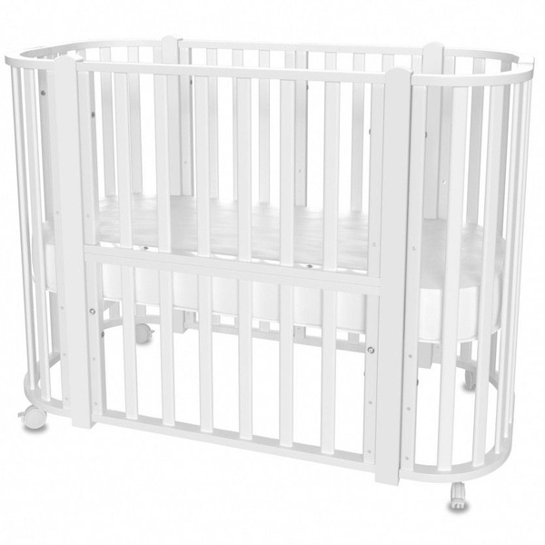 Детская овальная кроватка-трансформер Malika Verona 4 в 1 - белая - купить с доставкой по ...