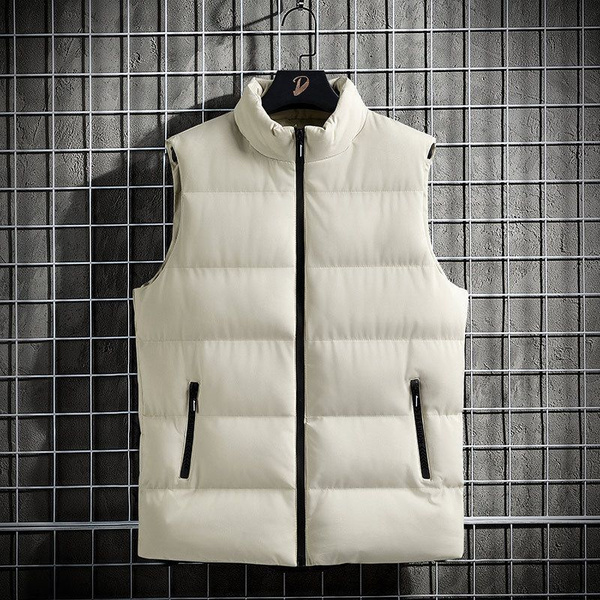 Жилет утепленный Мужской, Женский SYJWY Карманы бежевый, размер 46 Поликолон Синтепух Молния ...