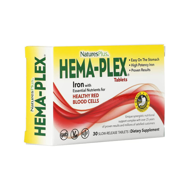 Hema-Plex железо Хема Плекс, 30 таблеток с медленным высвобождением ...