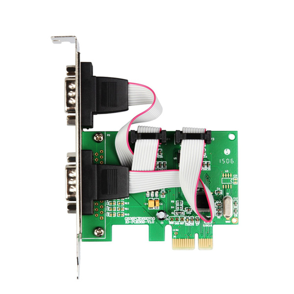 5X PCI Express 2 портовая плата последовательного контроллера RS232 Com ...