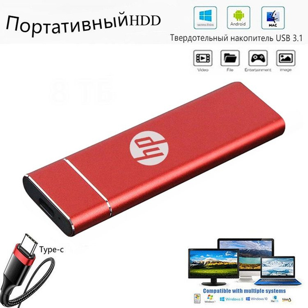 4 ТБ Внешний жесткий диск HP 89E250 (89E250), красный - купить с ...