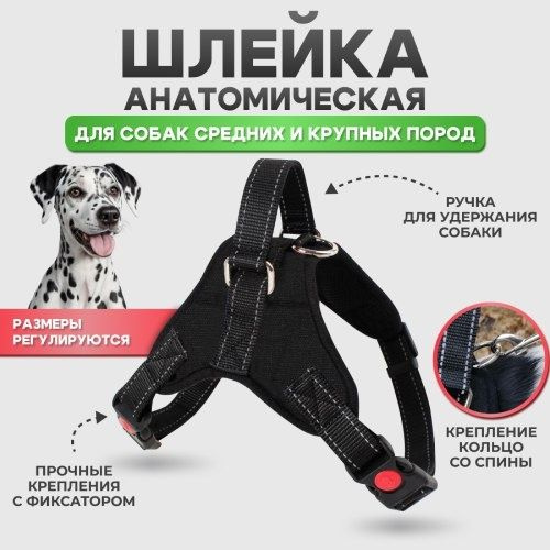 Шлейка для собак средних и крупных пород, анатомическая - купить с ...