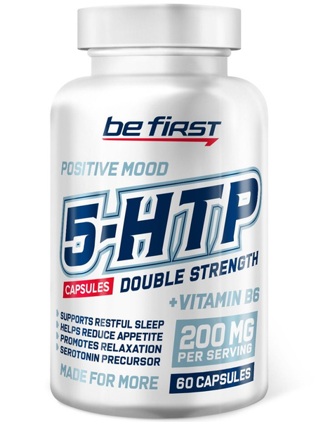 5-HTP Be First 5-HTP(5-хтп) 200 MG + B6 DOUBLE STRENGTH 60 капсул 60 ...